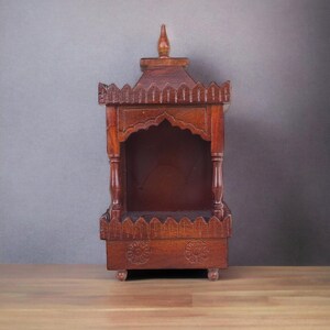 Handcrafted Wooden Mandir for Home Office and Shop (19*15*40) CM Wall ...