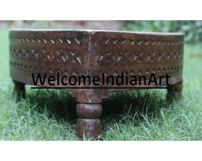 Indian Wooden Coffee Table Hand Made Carved Unique Table Wooden Side ...