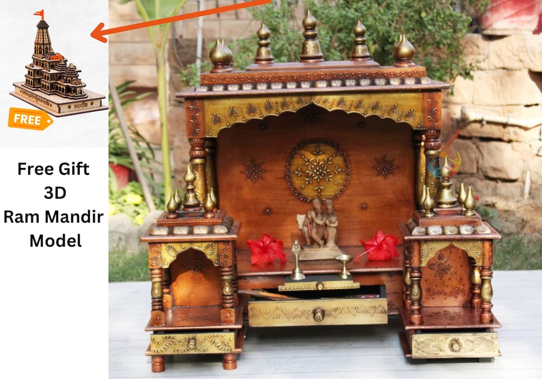 Big Size Hindu Pooja Mandir for Home, Buy Big One & Get Two Free Best ...