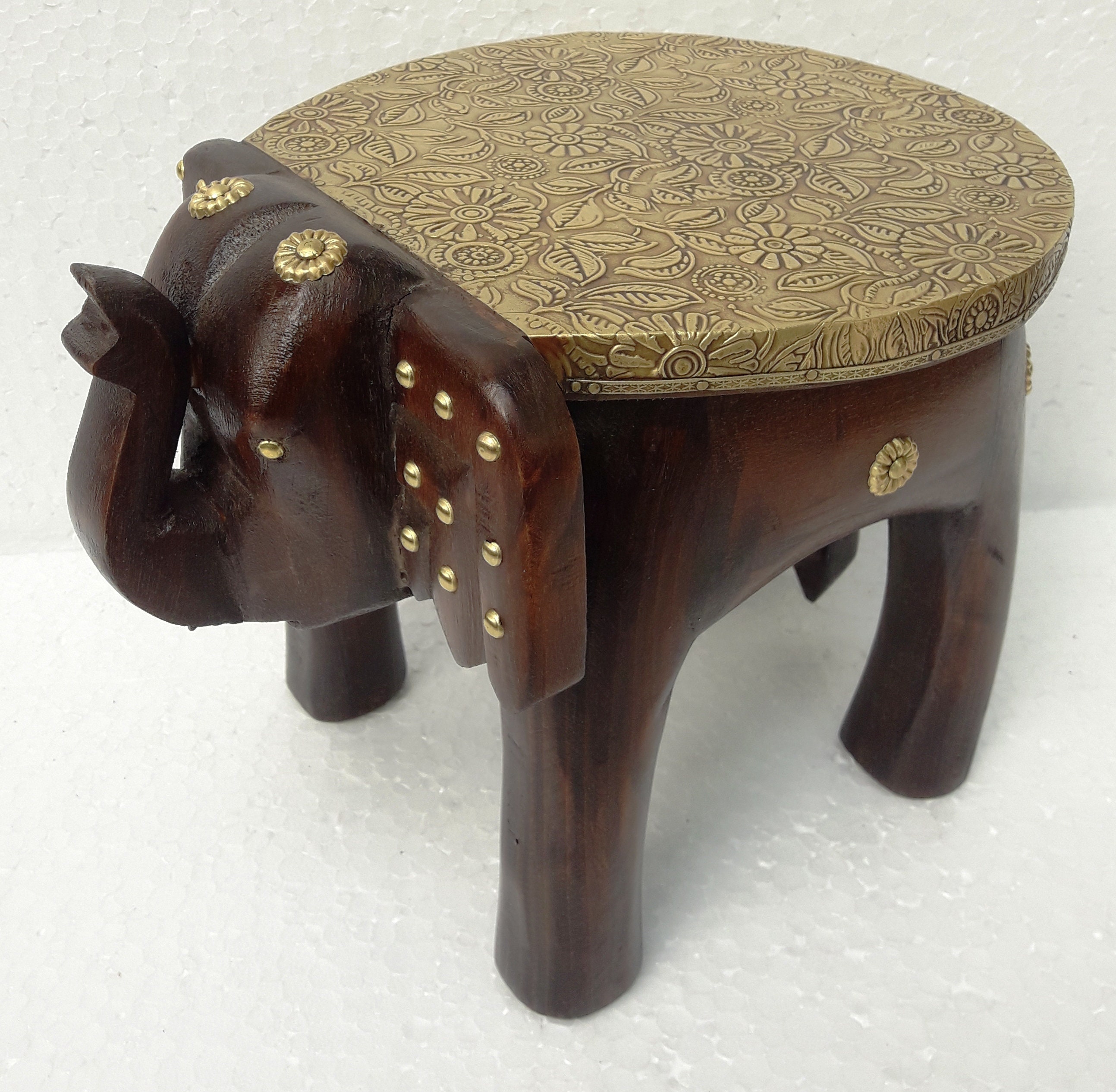 Handmade Wooden Elephant Kids Stool Antique Copper Painted and - Etsy