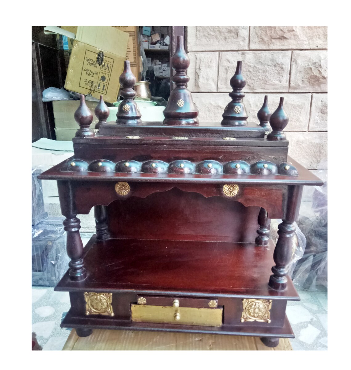 Wooden Temple Indian Decor Handmade Pooja Mandir Home/Office | Etsy