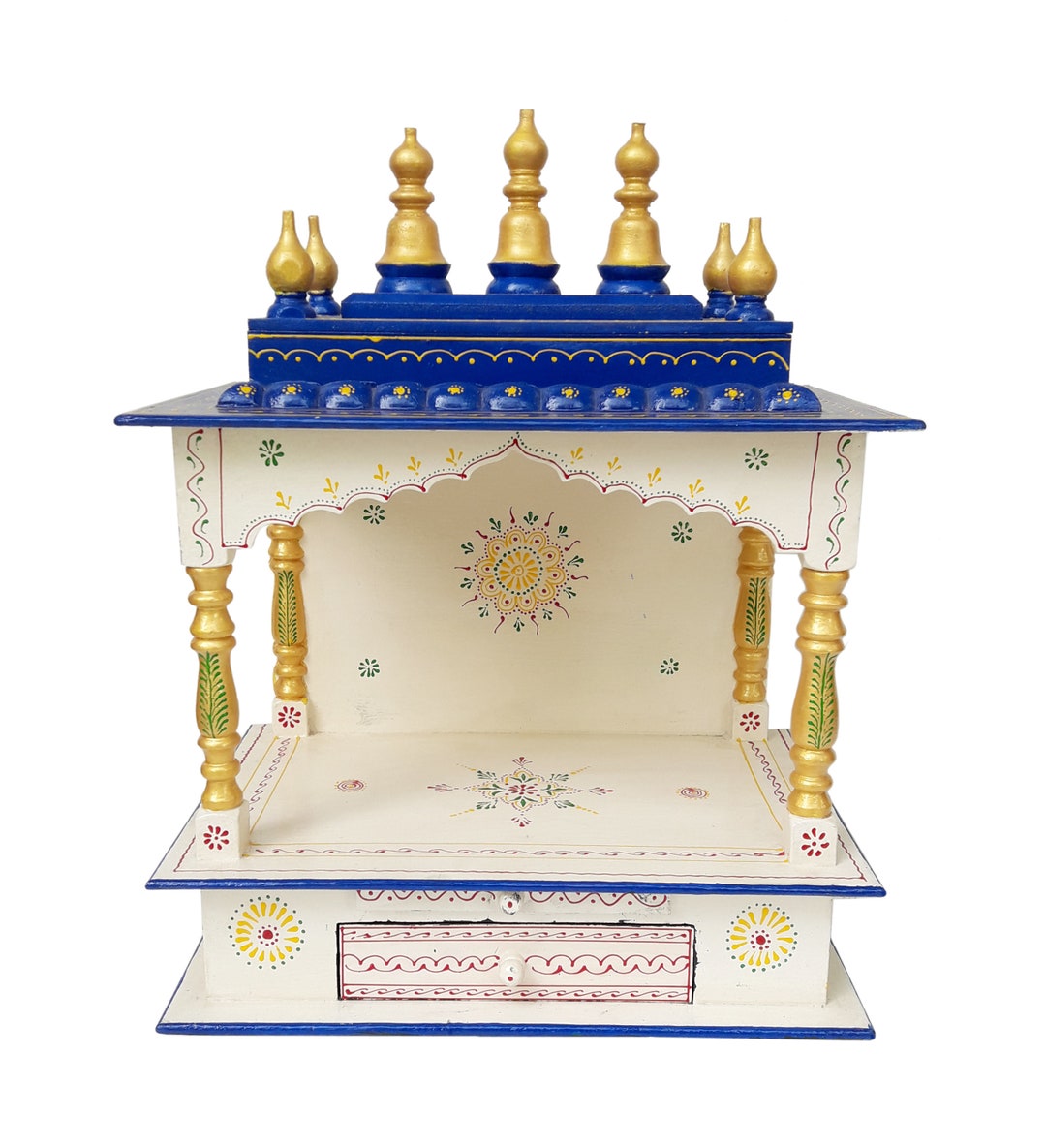 Wooden Temple Pooja Mandap Hindu Pooja Ghar With Free Religious Gifts ...