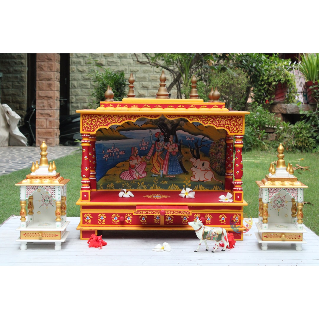 Wooden Temple Pooja Mandir Buy Big One Get Two Free Small Temple ...
