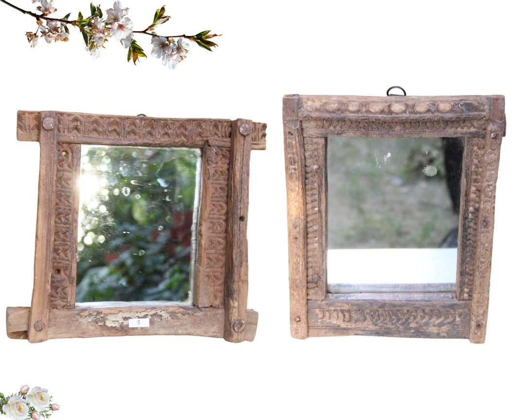 Antique Wooden Mirror/old Handmade Handcarved Wood Mirror Frame/antique ...