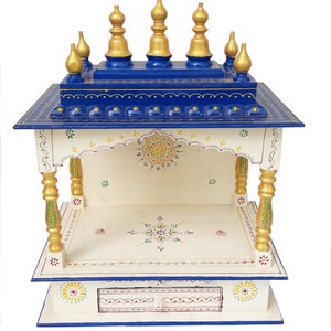 Wooden Temple Pooja Mandap Hindu Pooja Ghar With Free Religious Gifts ...