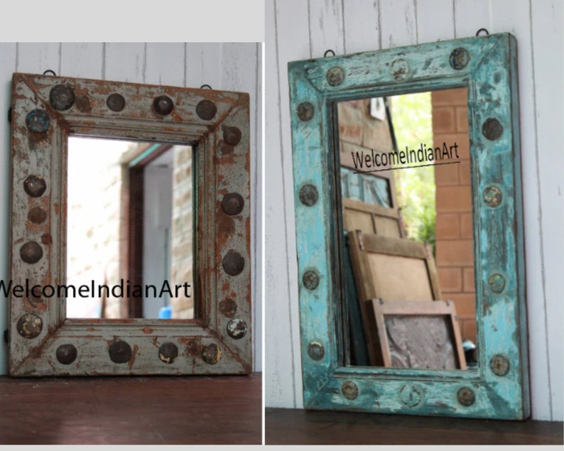Antique Wooden Hand Crafted Wall Hanging Mirror Frame/rustic - Etsy