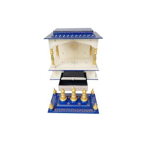 Wooden Temple Pooja Mandap Hindu Pooja Ghar With Free Religious Gifts ...