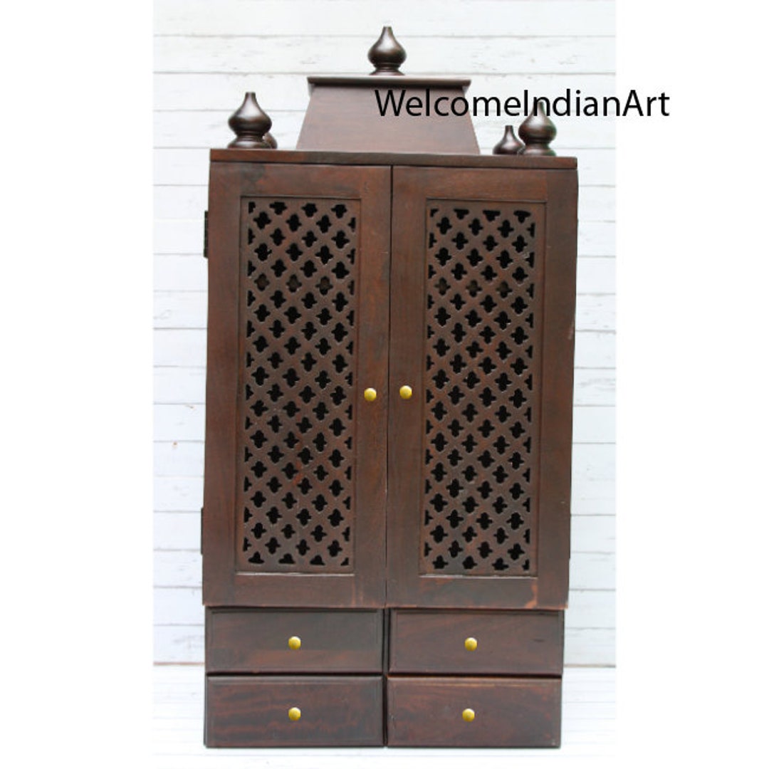 42 Big Wooden Temple, Handcrafted Mandir, Pooja Ghar, Ethnic ...