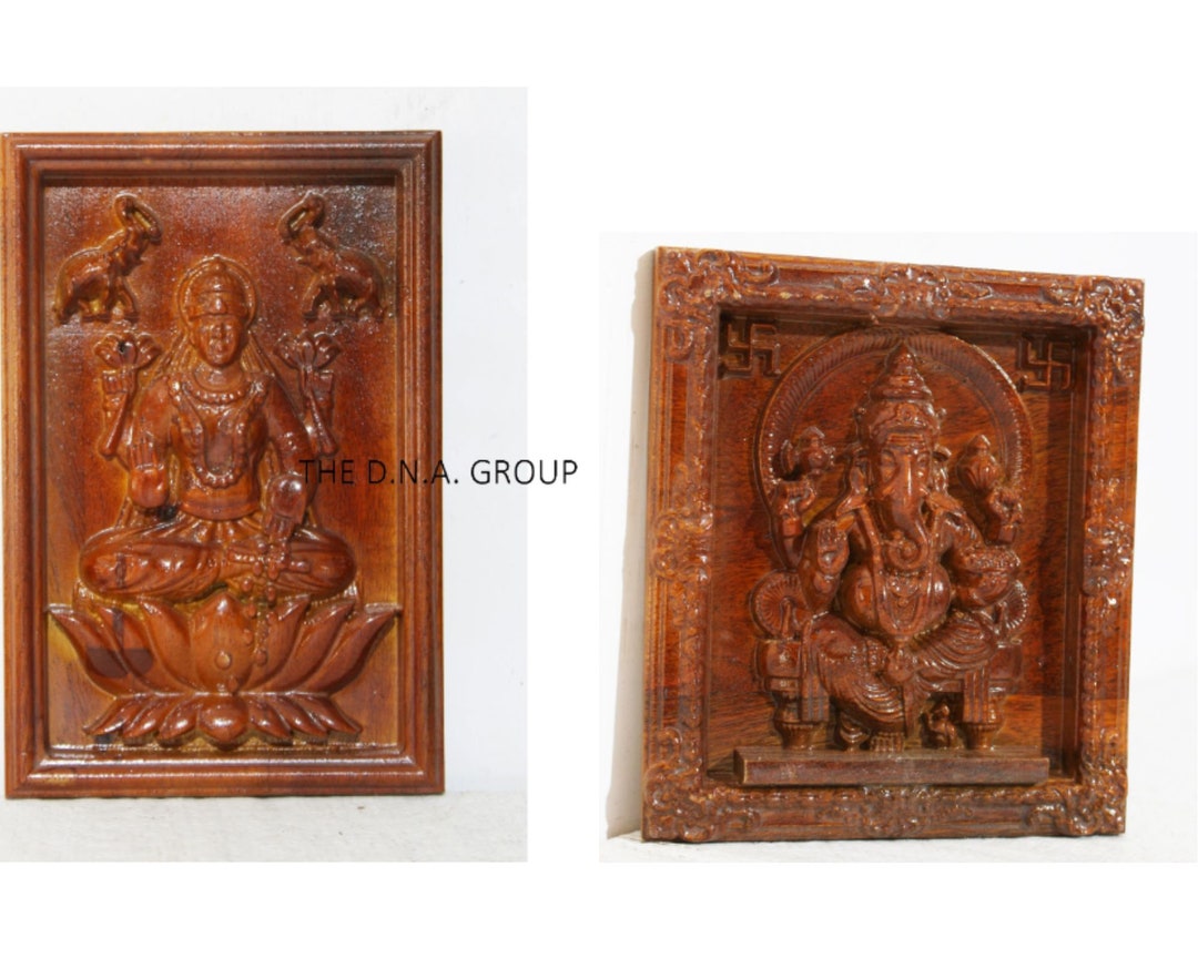 Wooden Goddess Deity Laxmi Wall Panel/ Indian Wall Hanging / - Etsy