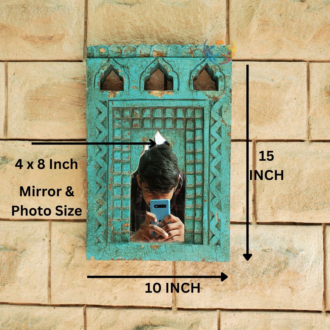 Personalized Collage Photo Frame: Distressed Wooden Wall Mirror, Indian ...
