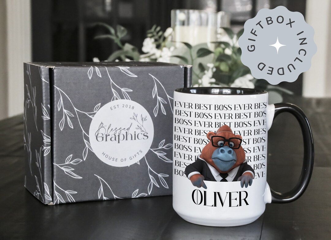 Personalized Boss Mug, Best Boss Ever Coffee Mug, Custom Boss Day Gift ...