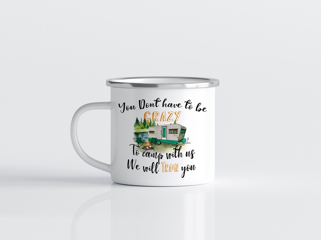 12oz/18oz Glamping Camp Mug, Caravan Enamel Mug, Travel Camp Mug ...