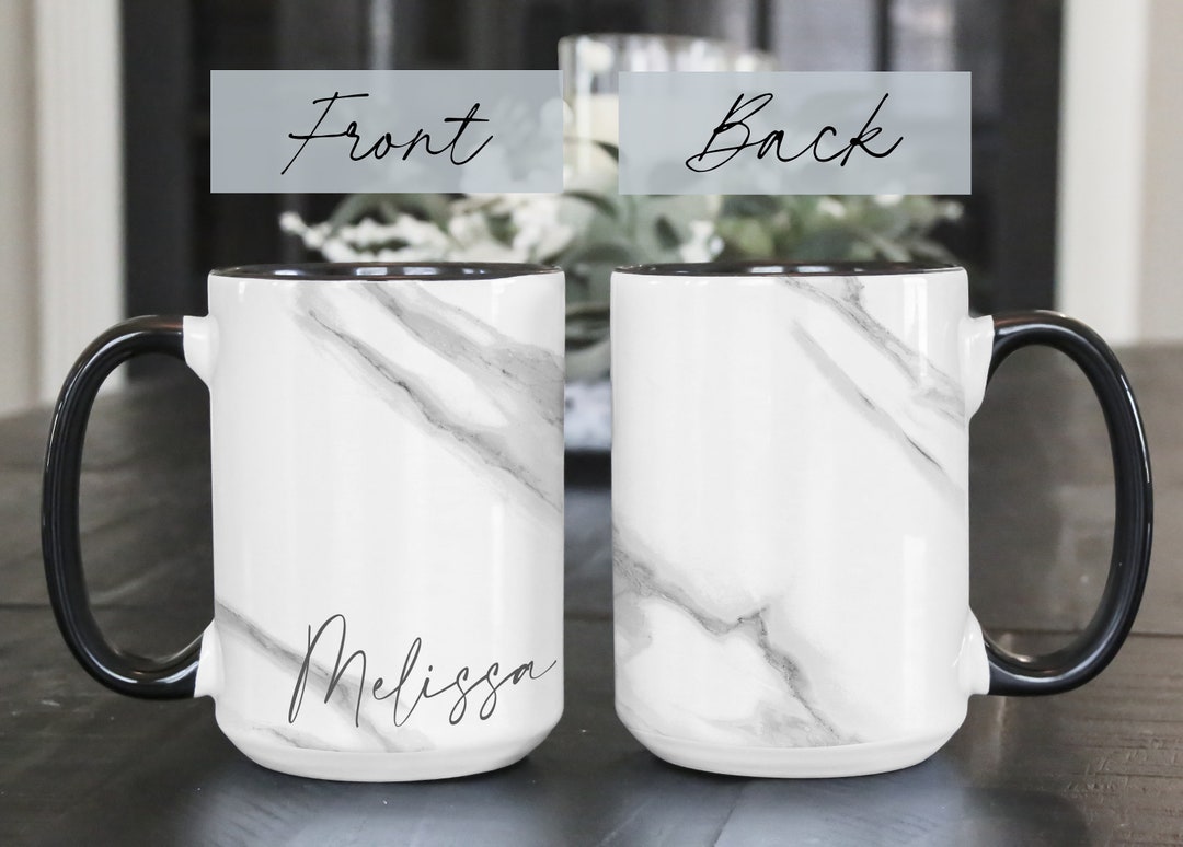 Elegant Marble-effect Mug With Custom Name, Modern yet Timeless Design ...