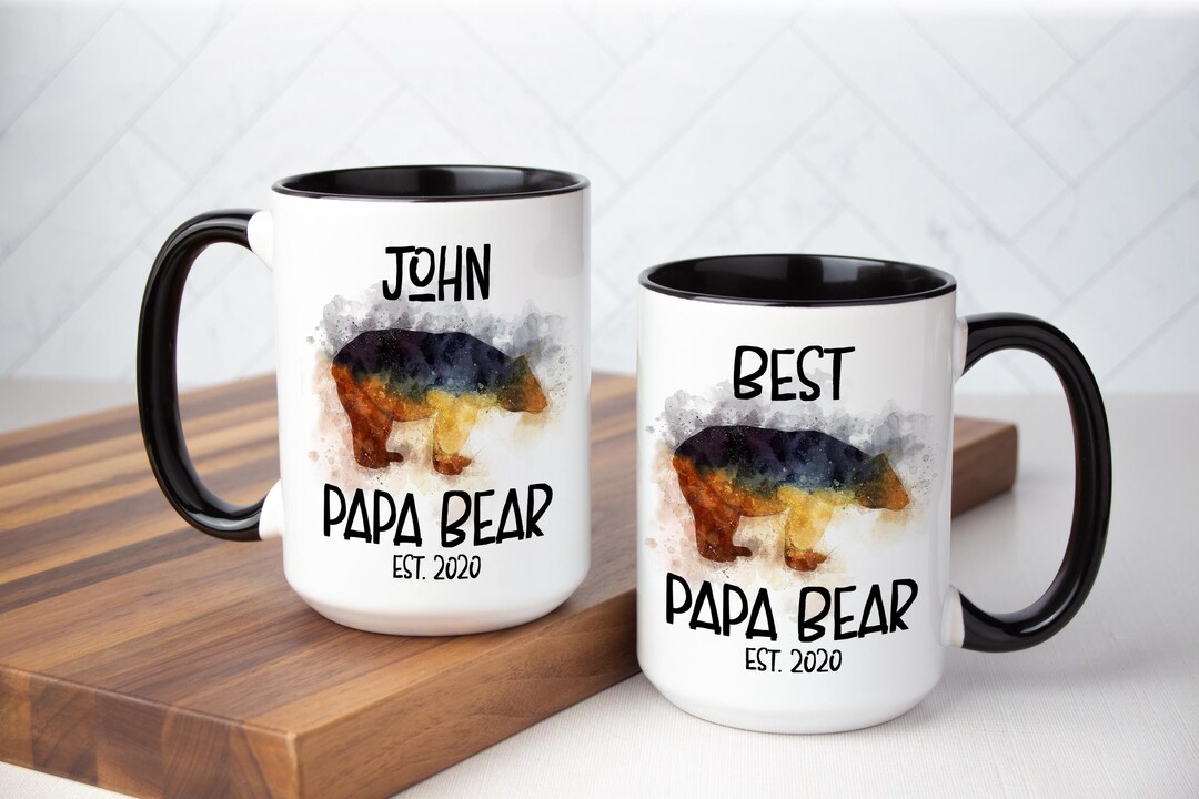 Personalized Papa BEAR Mug for Dad With Giftbox, Best Dad Coffee Cup ...