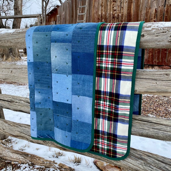 Denim Quilt - Etsy