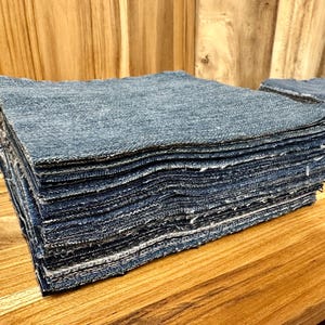 Reclaimed Denim Squares: Precut Cotton Patchwork Quilt Blocks, 2-1/2, 4 ...