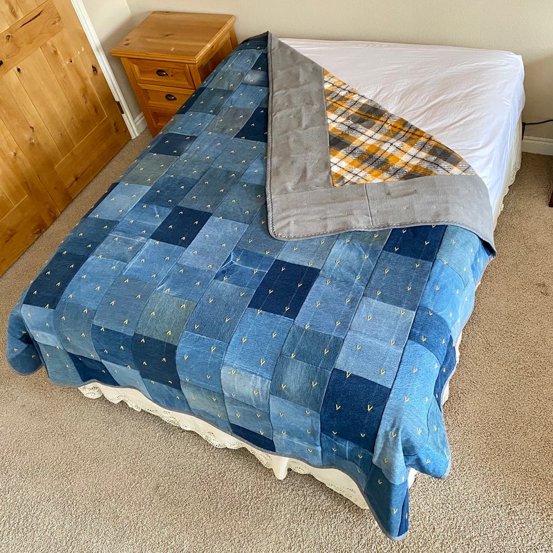 Denim Quilt - Etsy