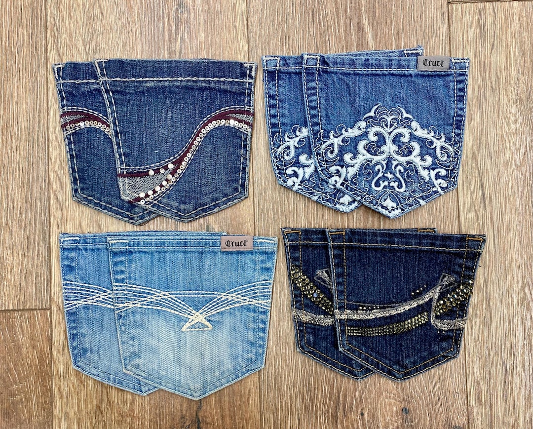 Denim Jeans Pockets. Wedding Party Decor Favors Silverware Crafts Bags ...