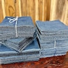 Recycled Denim Scraps: Upcycled Jeans for Quilting, Crafts - Set of 5 ...