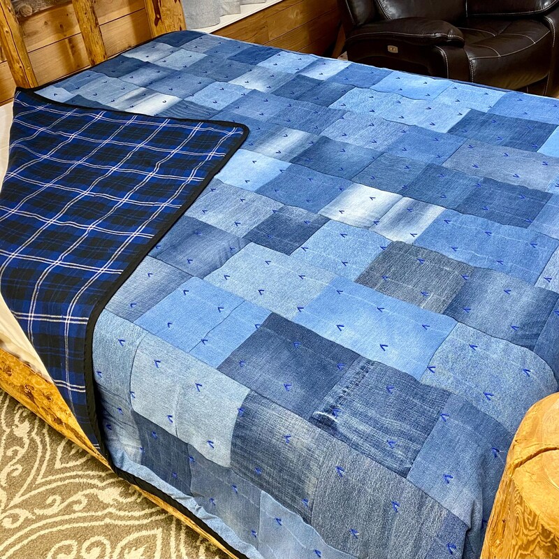 Queen Denim Quilt - Etsy