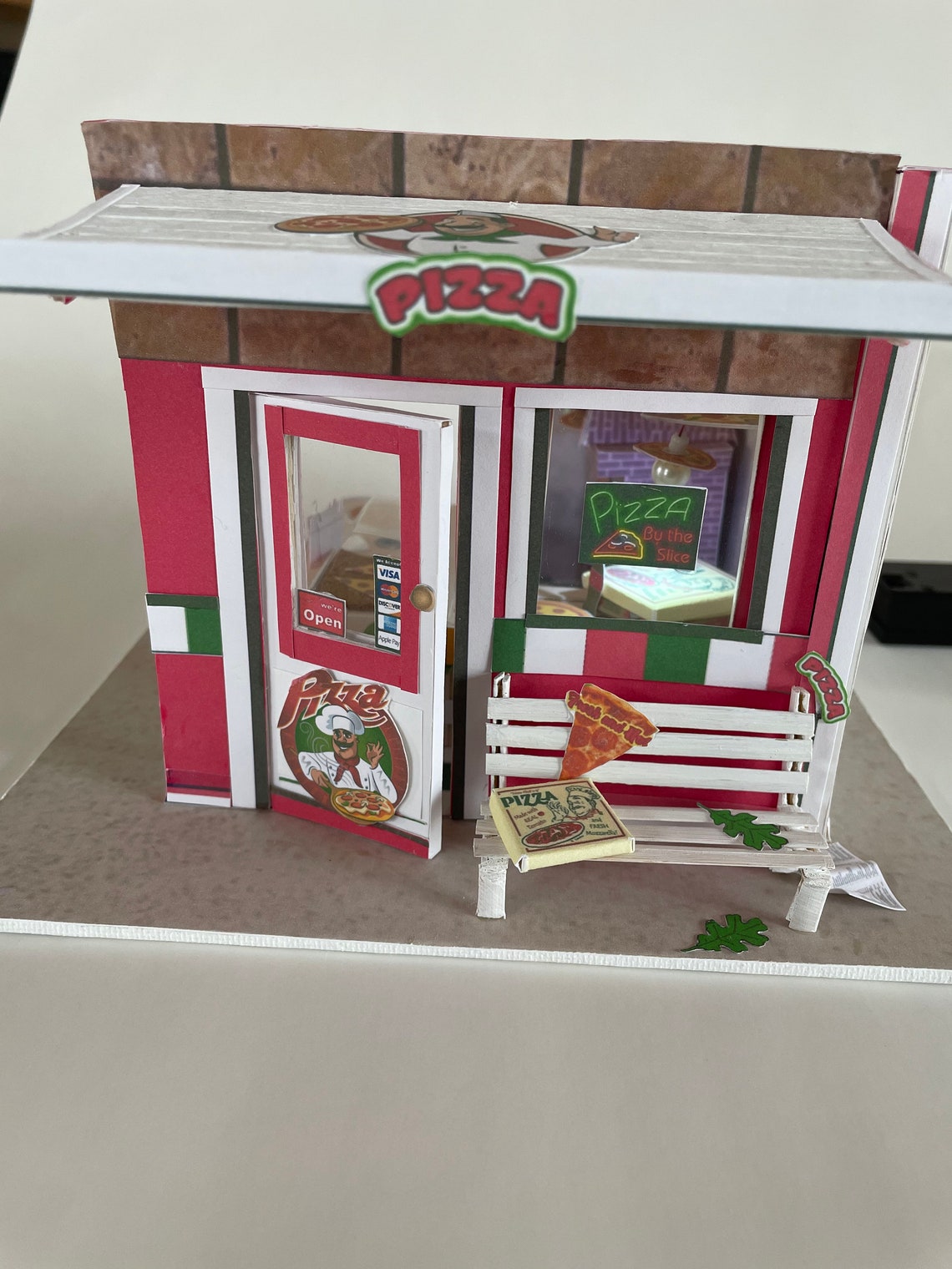 Pizza Shop, Lighted, Handcrafted Miniature - Etsy