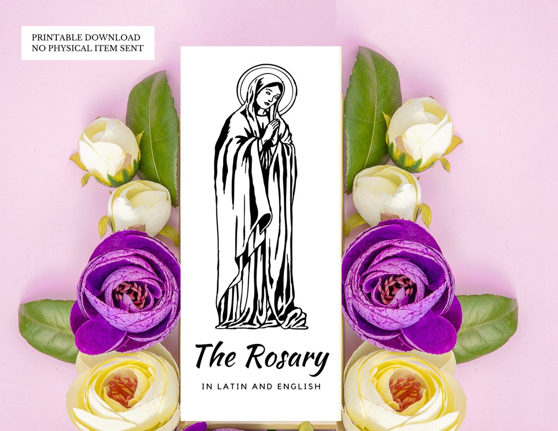 Latin English Rosary PRINTABLE DOWNLOAD Trifold With 3 Mysteries Only ...
