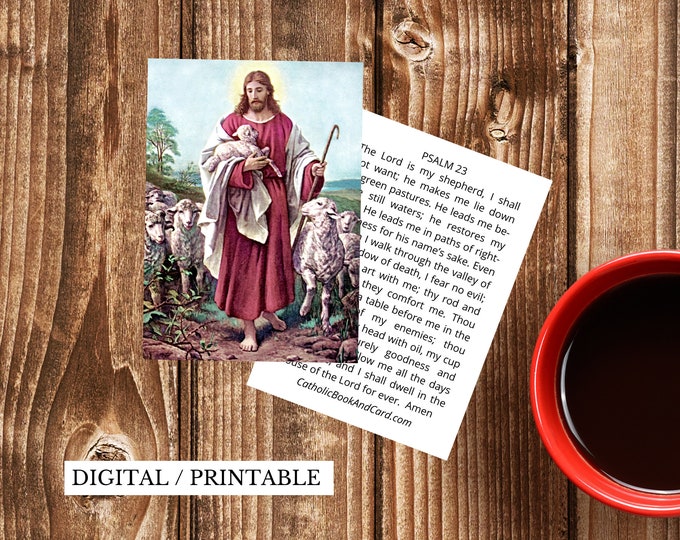 Good Shepherd PRINTABLE DOWNLOAD Catholic Prayer Card With Jesus and ...