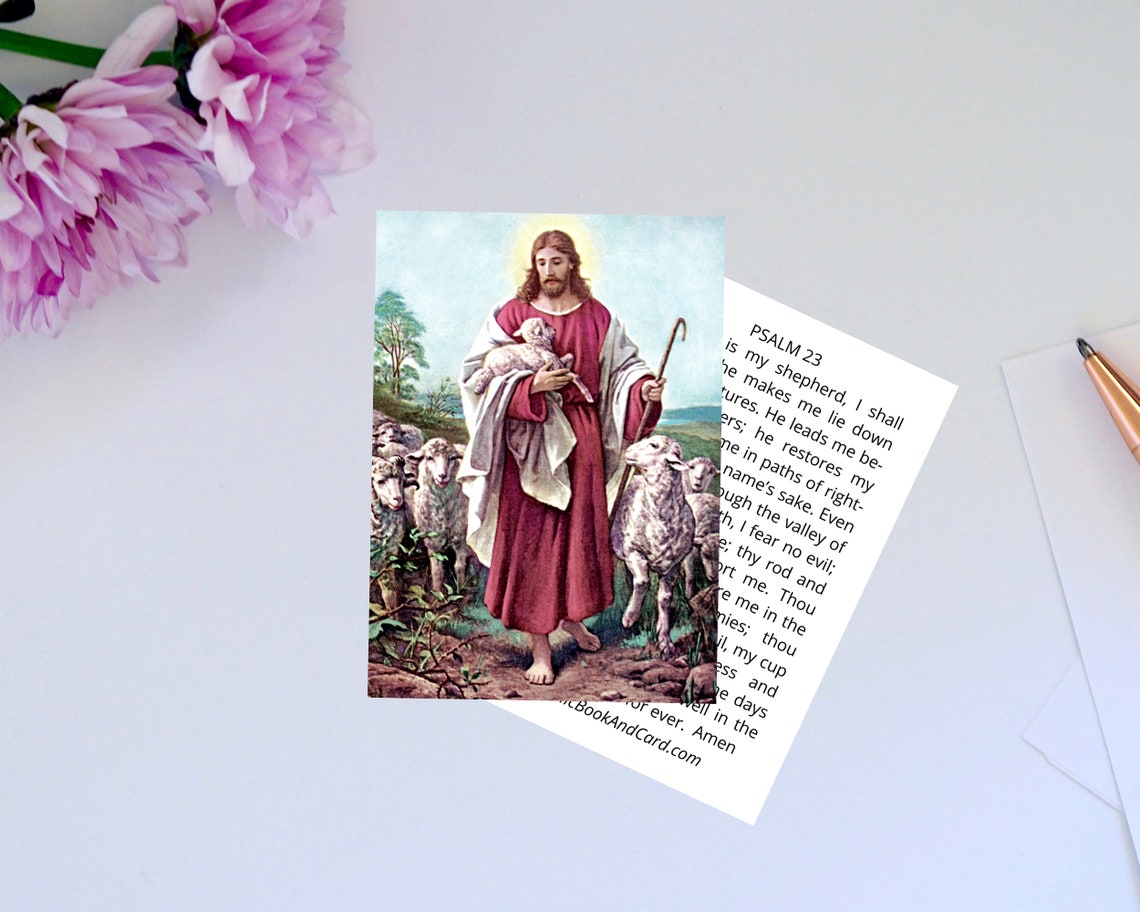 Good Shepherd PRINTABLE DOWNLOAD Catholic Prayer Card With - Etsy