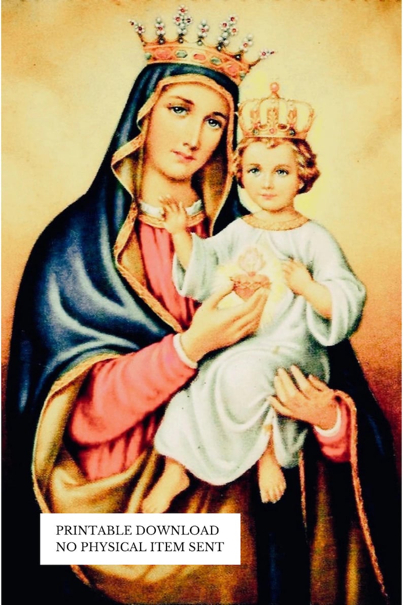 Madonna and Child PRINTABLE DOWNLOAD Prayer Card With the Memorare ...