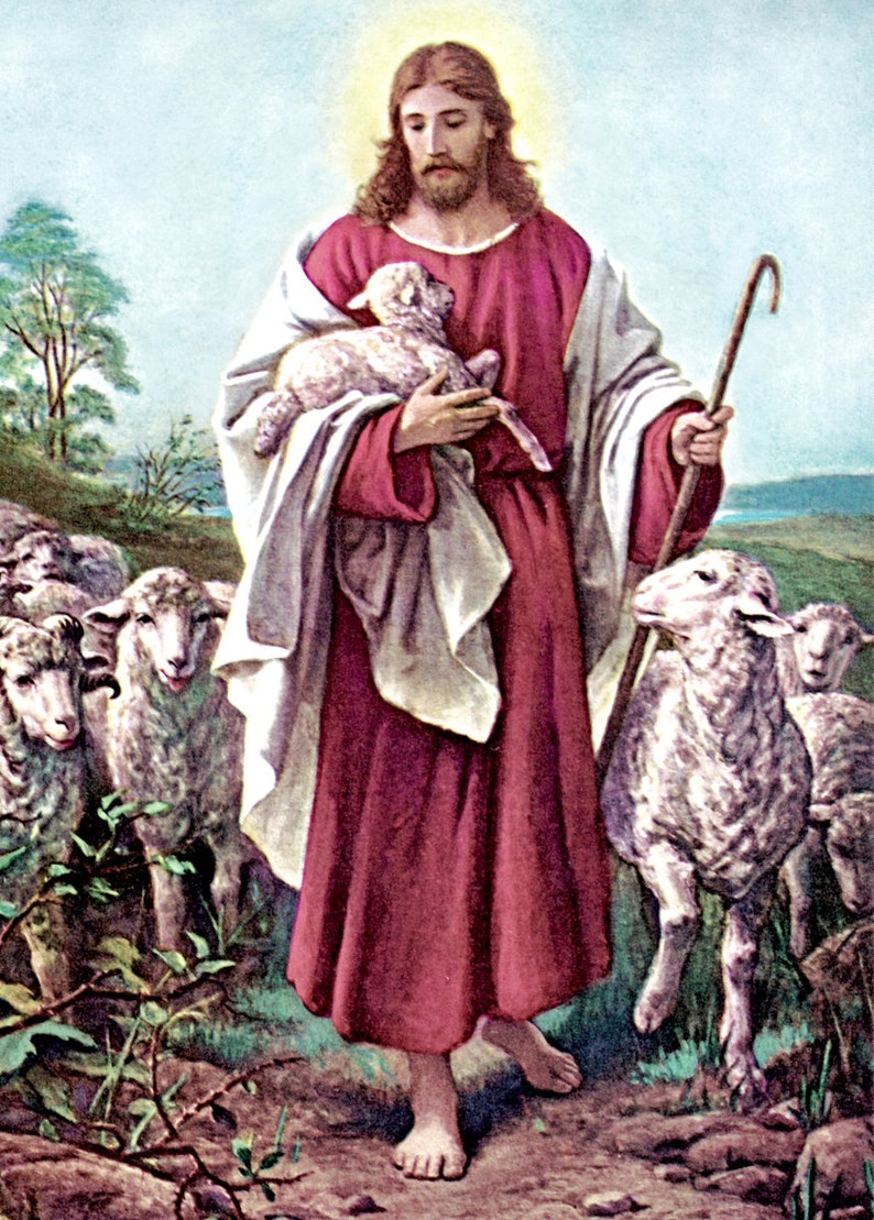 Good Shepherd PRINTABLE DOWNLOAD Catholic Prayer Card With Jesus and ...