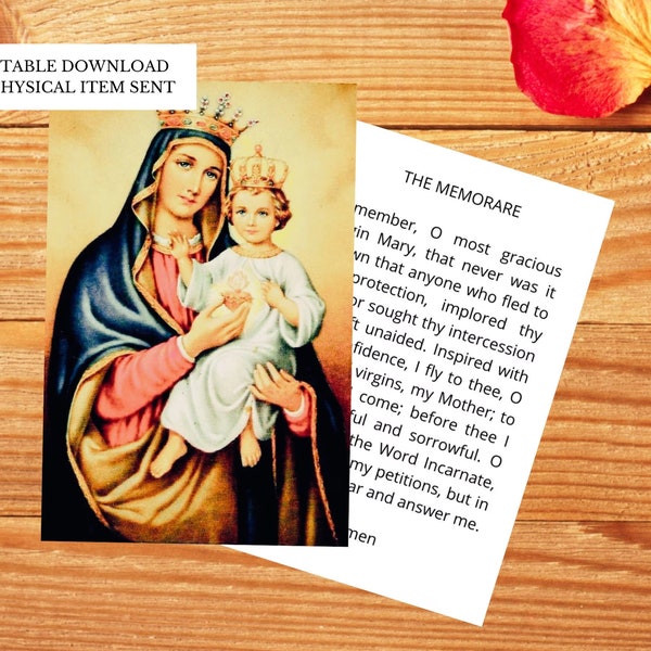 Printable Prayer Card Memorare - Etsy
