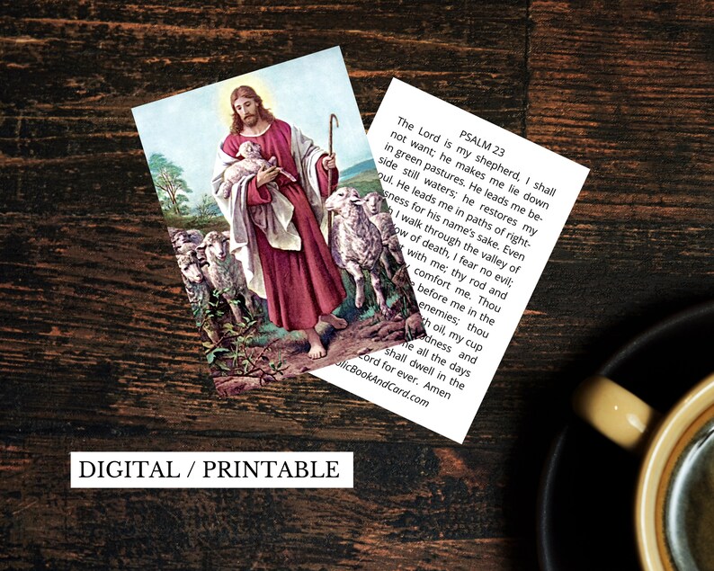 Good Shepherd PRINTABLE DOWNLOAD Catholic Prayer Card With Jesus and ...