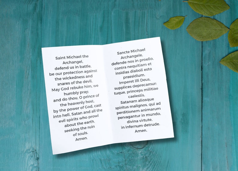 Latin English Saint Michael PRINTABLE DOWNLOAD Prayer Card - Etsy