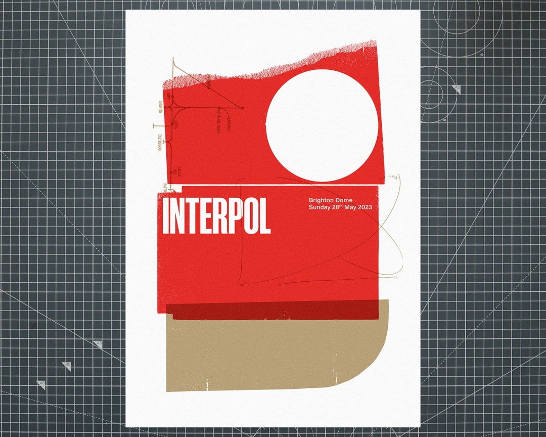 Interpol – A2 Screen Print Gig Poster – Brighton Dome - Etsy