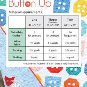 Button up Quilt Pattern - Cluck Cluck Sew - Etsy