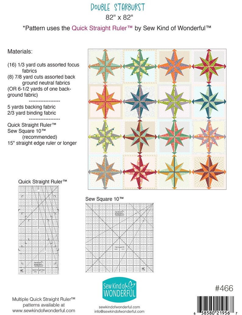 Double Starburst Quilt Pattern - Sew Kind of Wonderful - Etsy