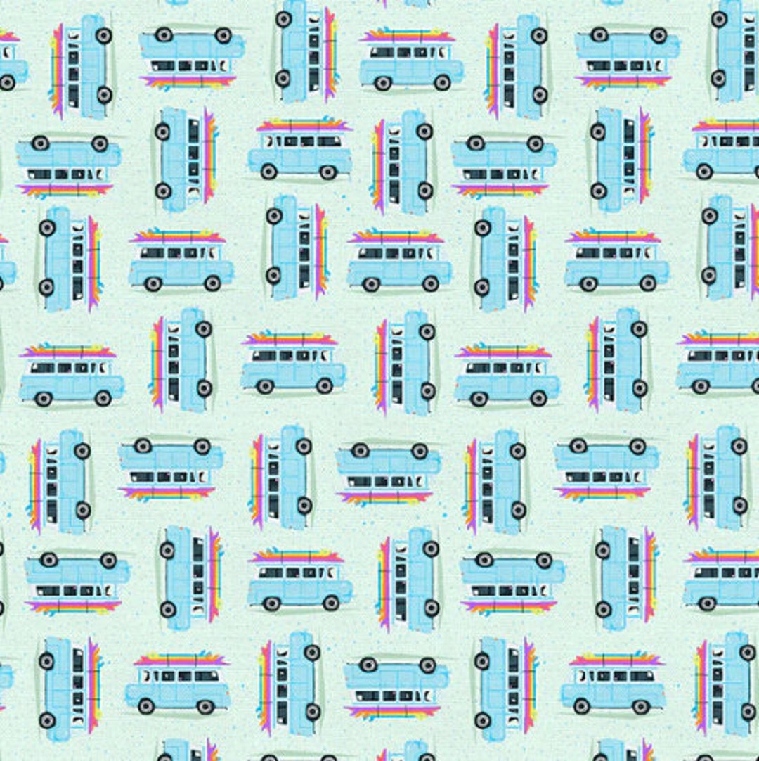 PBS Fabrics - Goin' Surfin' - Surf Van - Etsy
