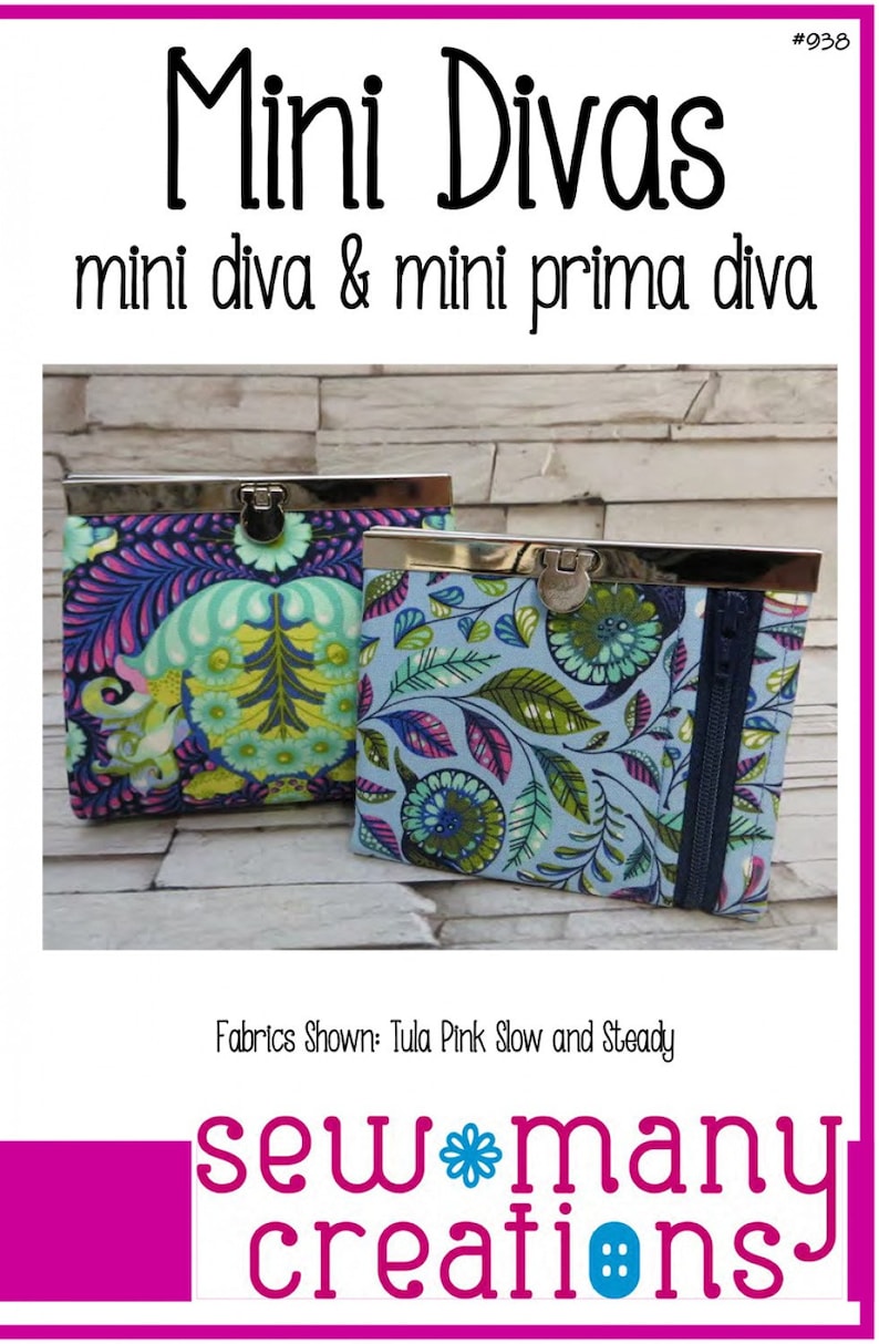 Mini Diva Frame Wallet Pattern - Fat Quarter and Scrap Friendly! - Sew ...