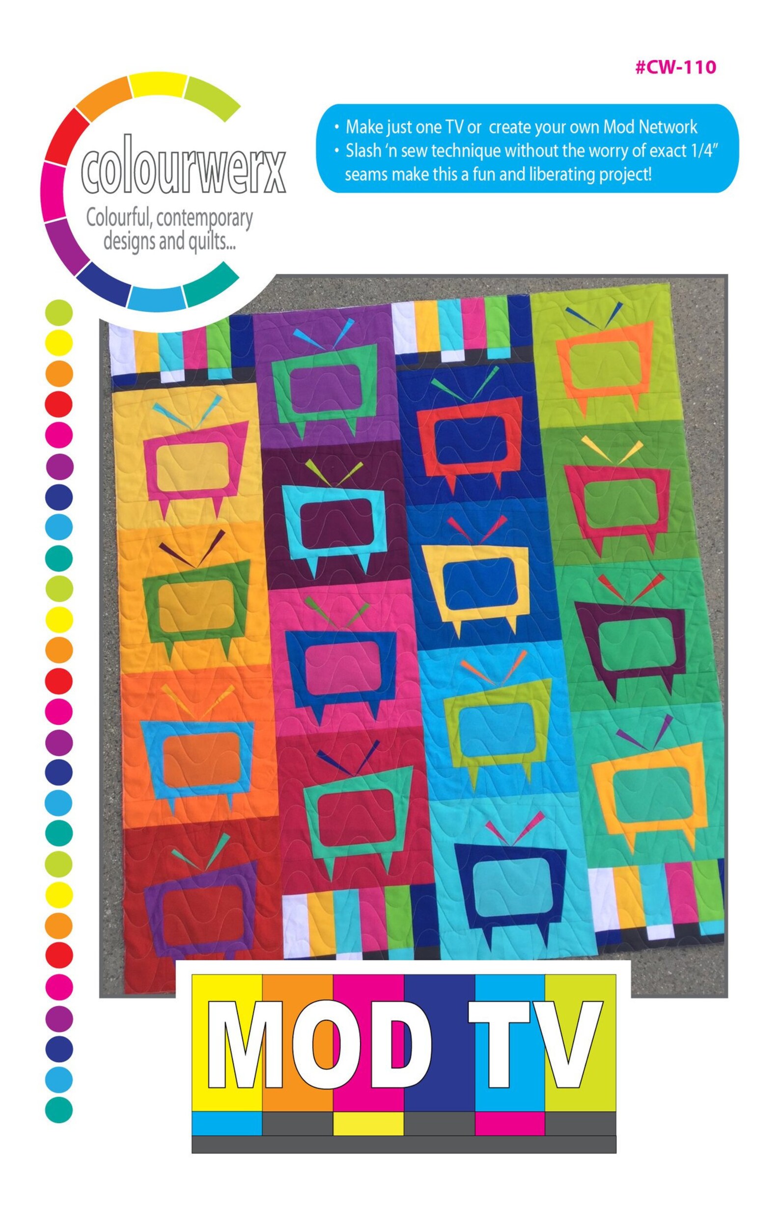 Mod Tv Quilt Pattern by Colourwerx - Etsy