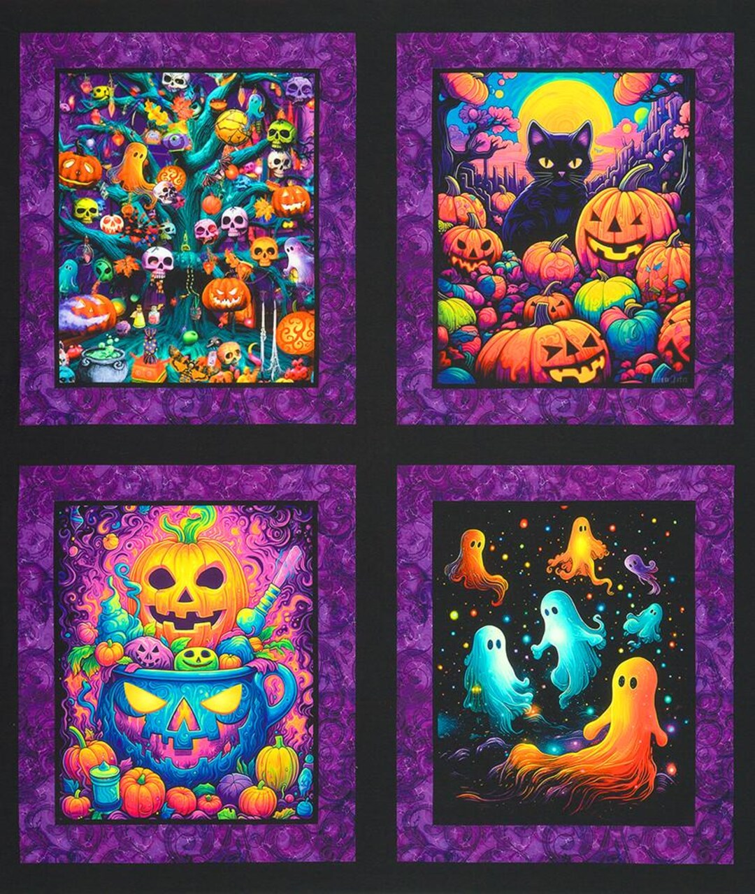 Robert Kaufman - Bright Frights PANEL - RCCD-23084-282 SPOOKY - Etsy