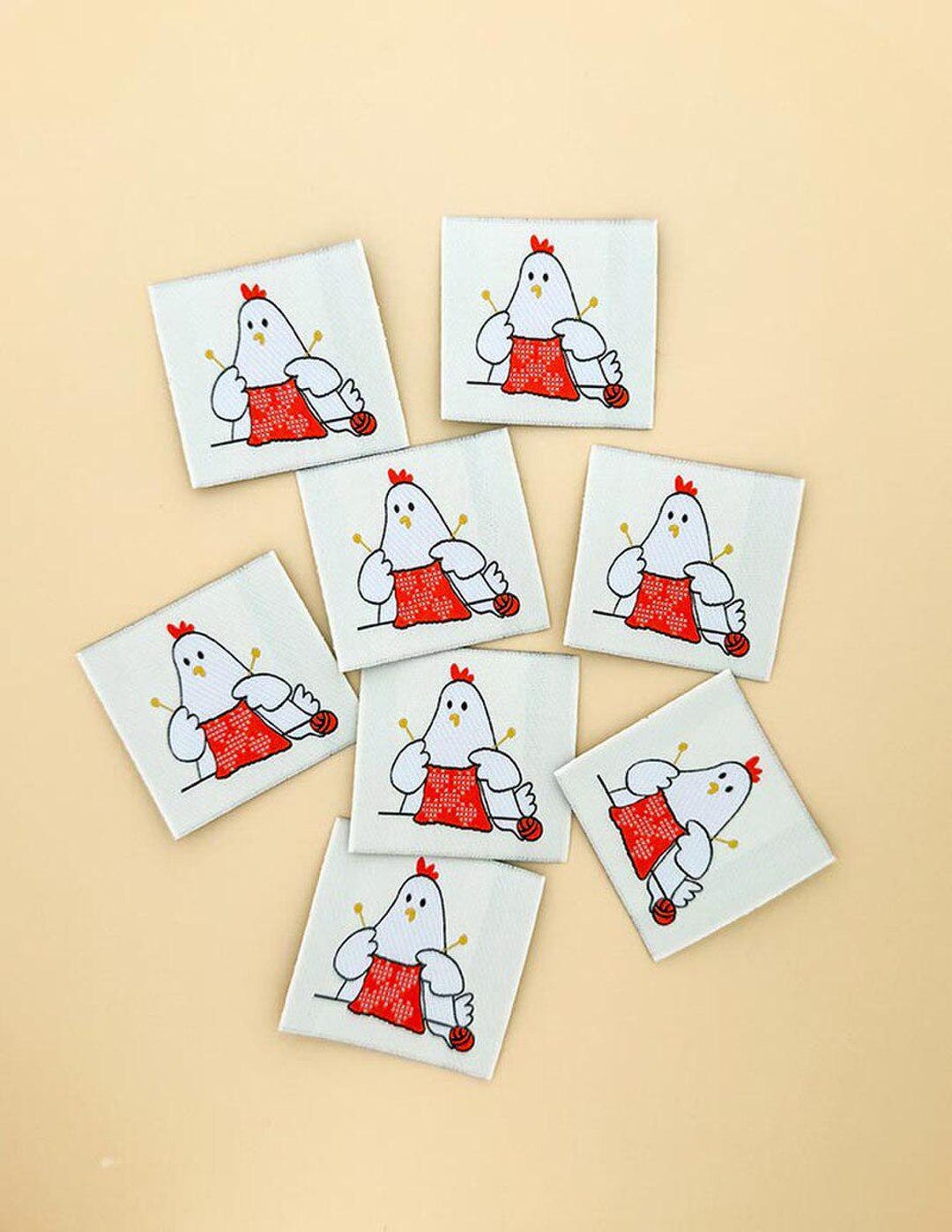 Minki Kim Knitty Hen Woven Labels - Etsy