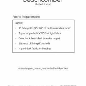 Beachcomber Quilted Jacket Pattern - Laundry Basket Quilts - Etsy