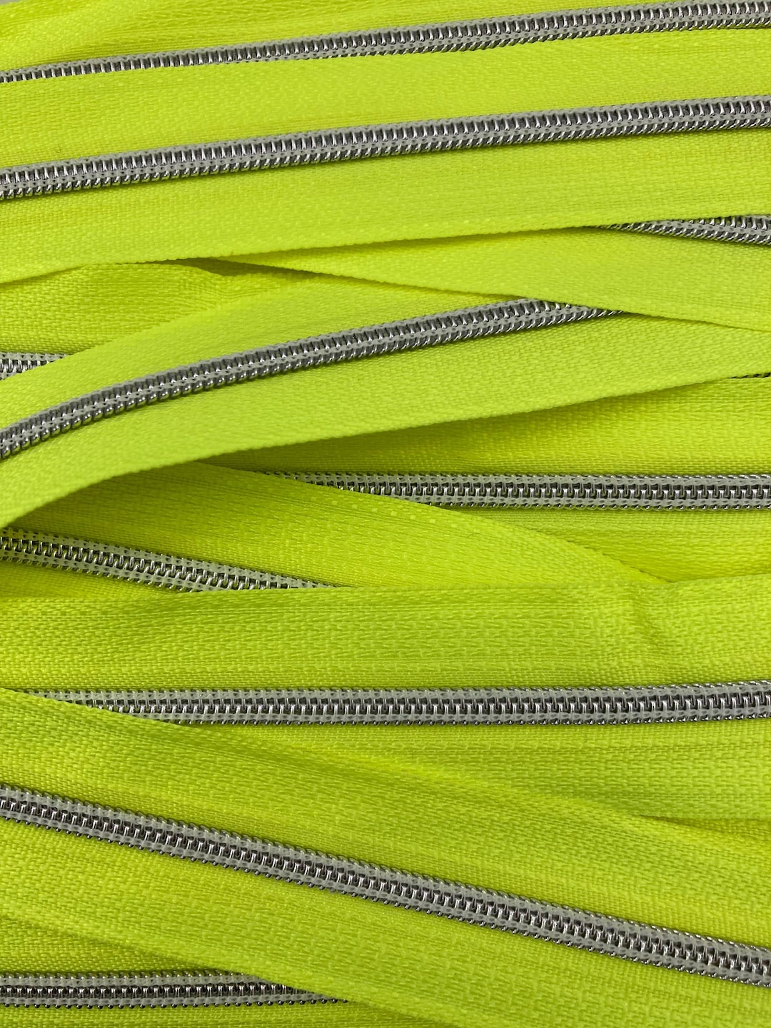 Silver #3 Nylon Zipper - by the Yard - Neon Yellow or Clear Tape - Etsy