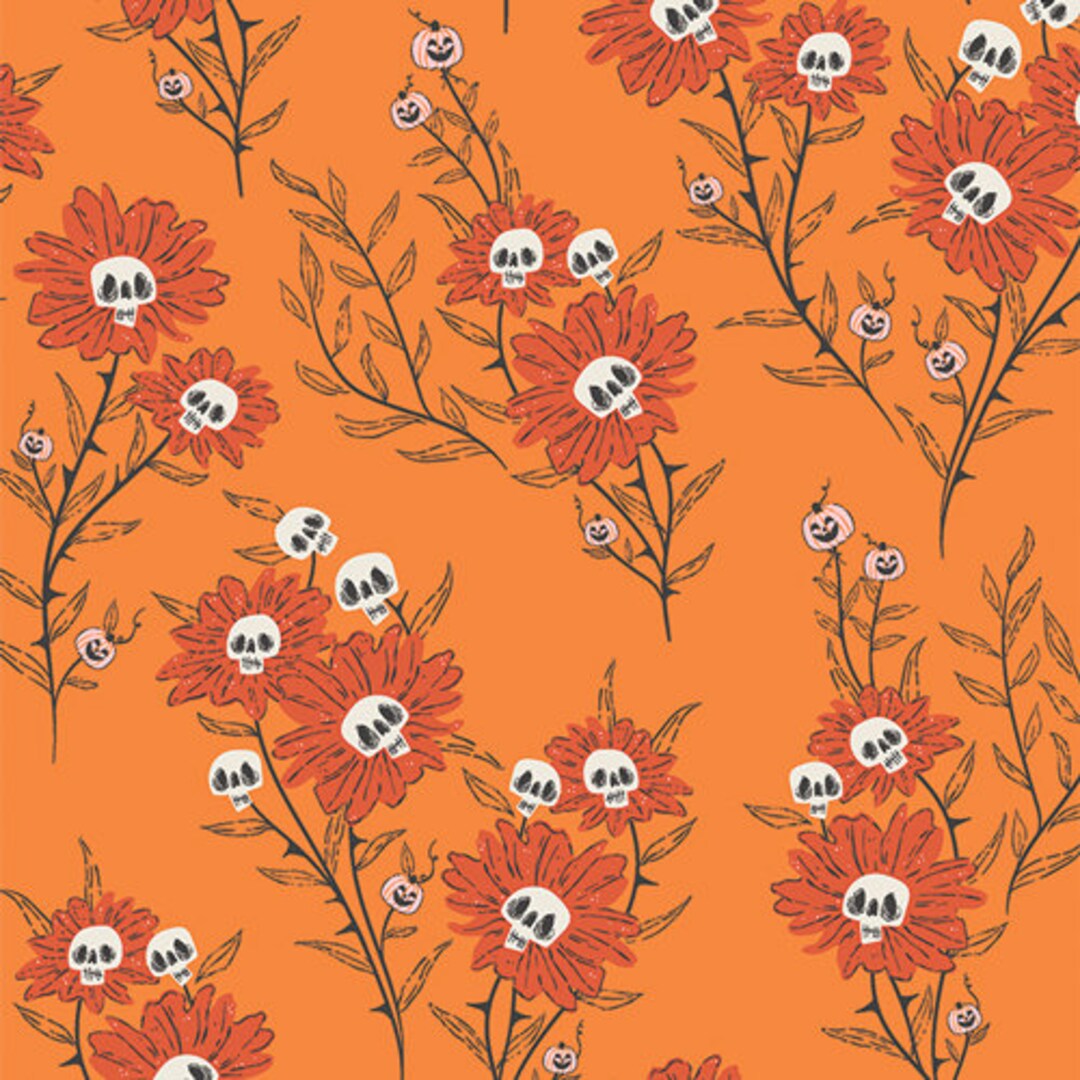 Spooky 'n Witchy Art Gallery Fabrics Wicked Blooms Spice SNS13054 - Etsy
