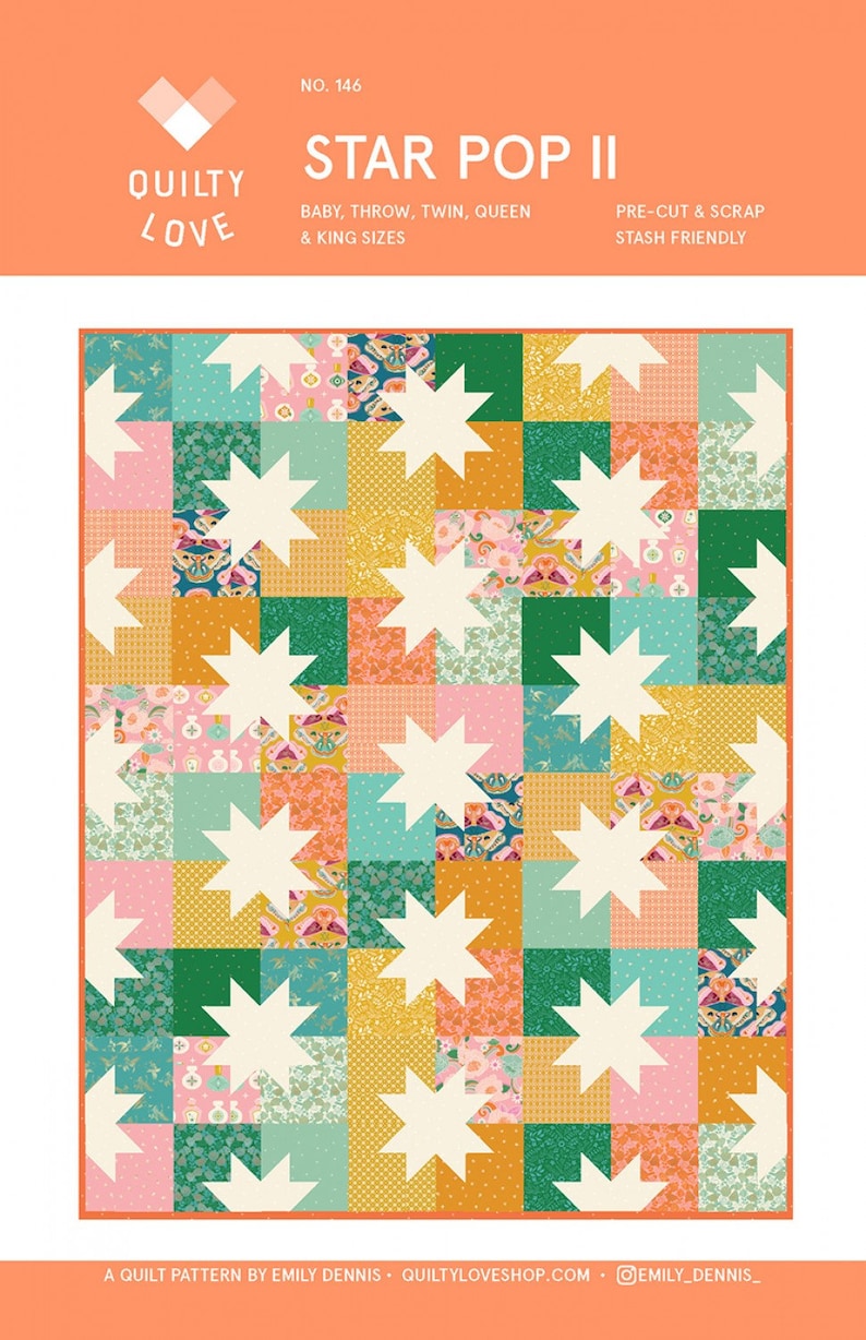 Star Pop II Quilt Pattern - Quilty Love - Etsy