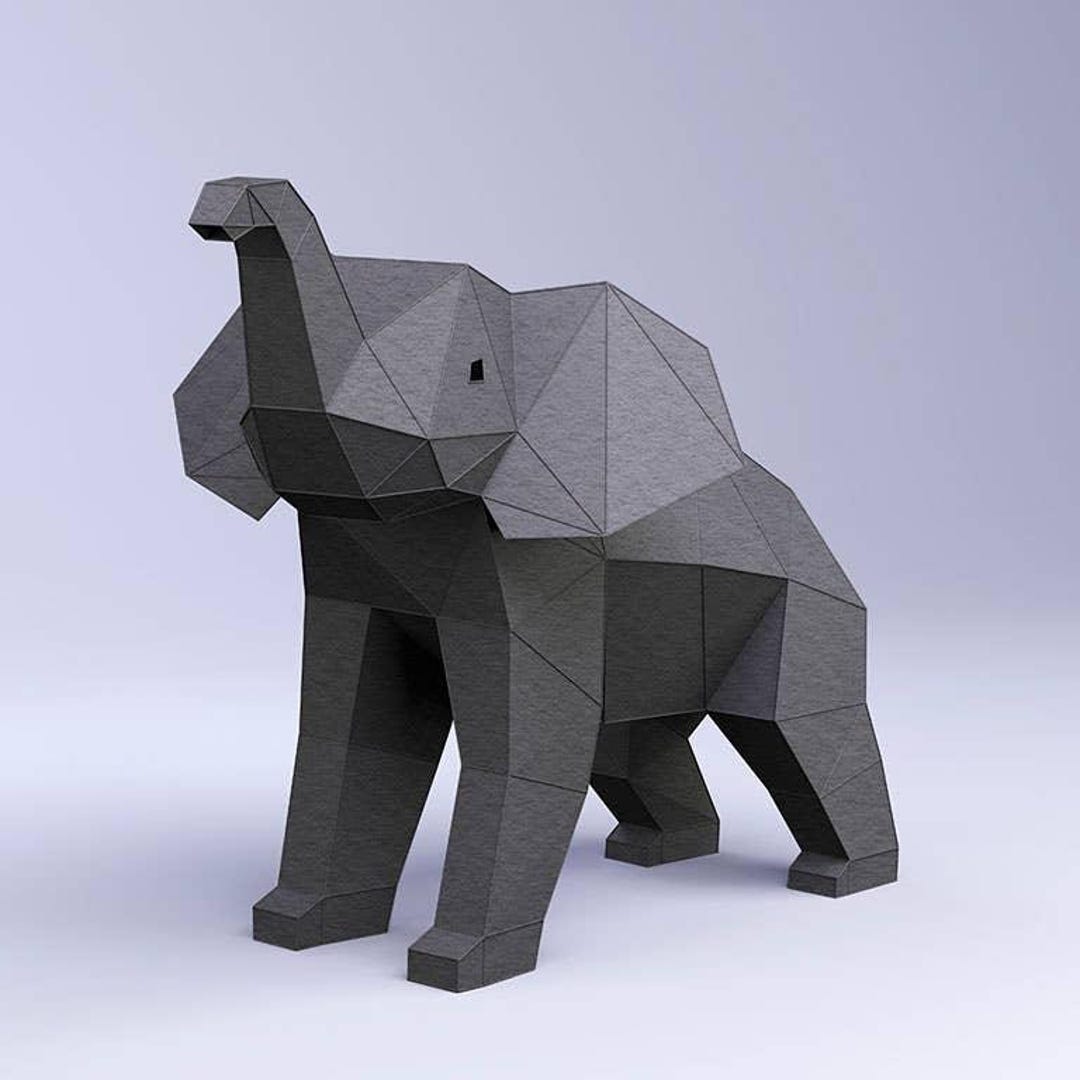 Elephant DIY Paper Craft Model - Papercraft World - Etsy