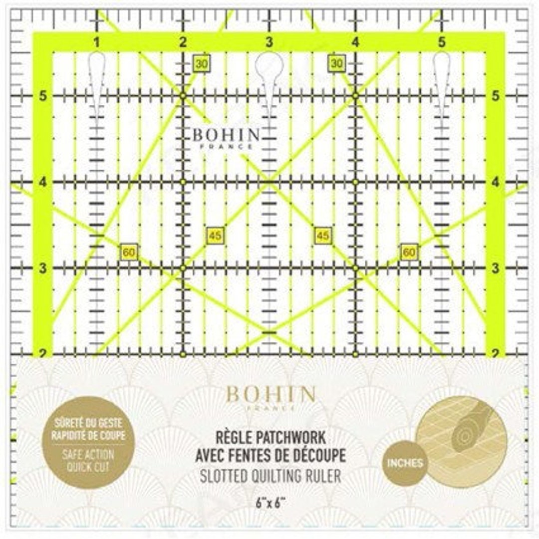 BOHIN Slotted Quilting Ruler 6 X 6 - Etsy