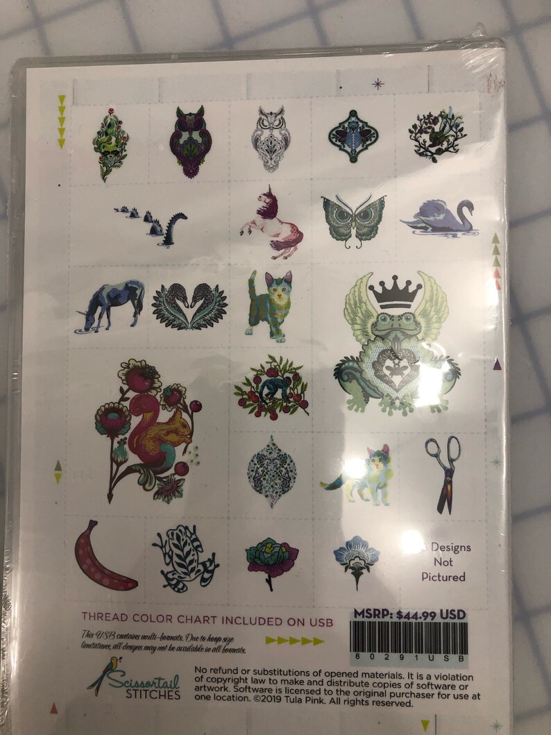 Imaginary Menagerie 2 Embroidery by Tula Pink by Scissortail - Etsy