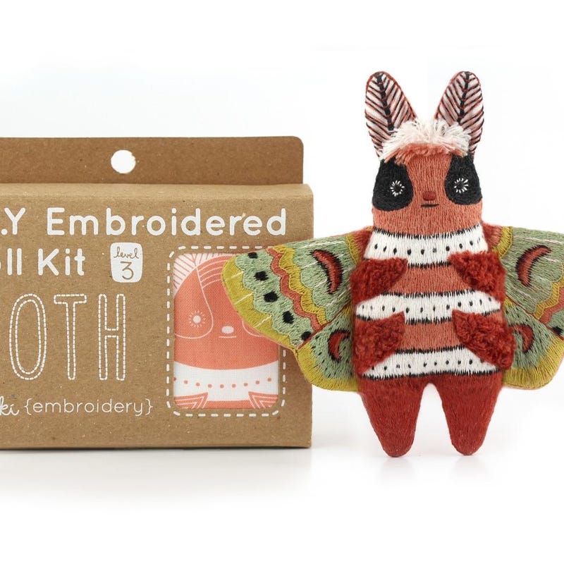 Moth Embroidery Doll Kit - Etsy