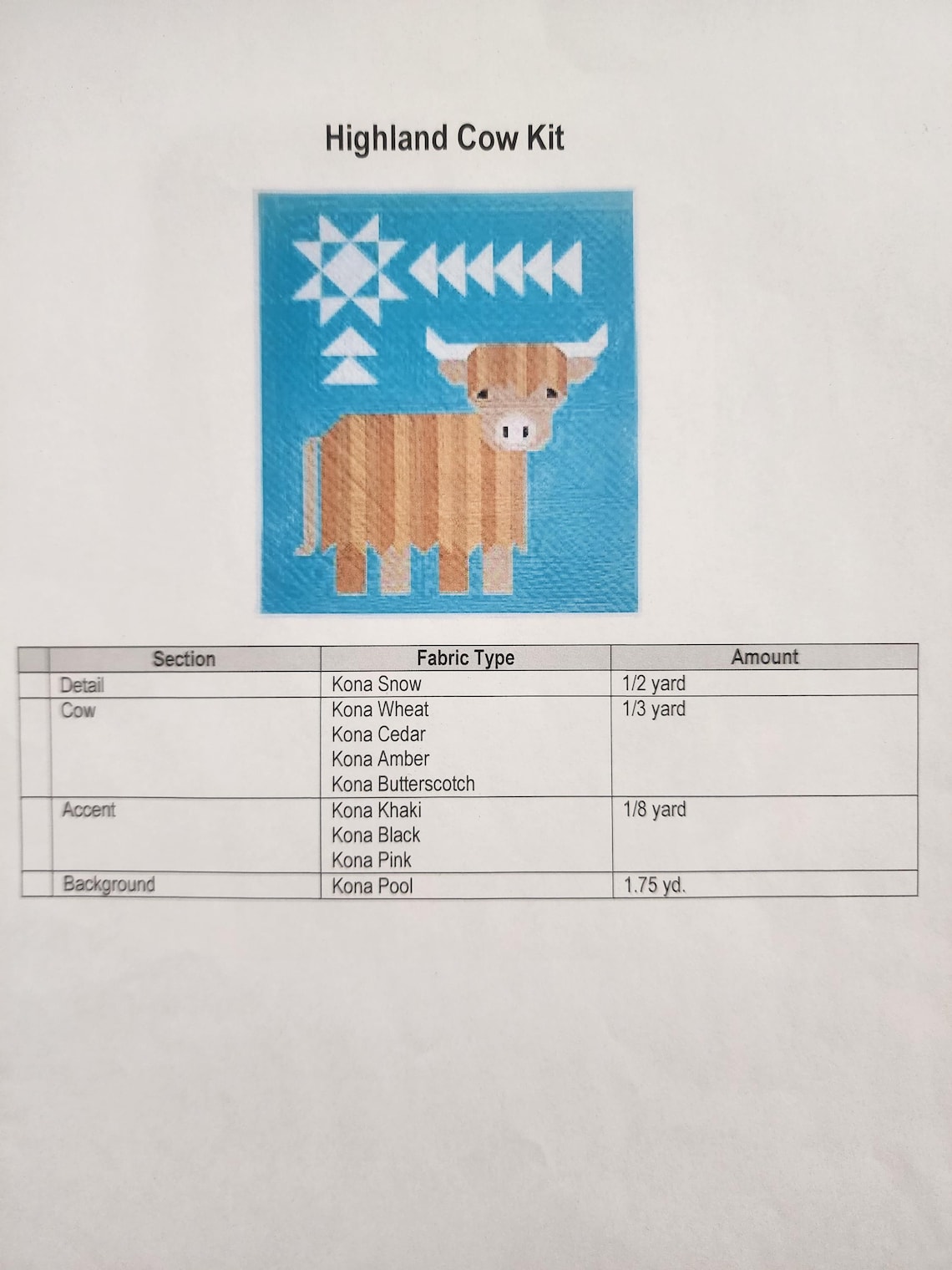 Highland Cow - Highland Coo - Cattle Call Quilt Pattern OR Kit by Art ...